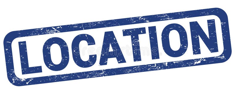LOCATION Text Written on Blue Rectangle Stamp Stock Illustration ...