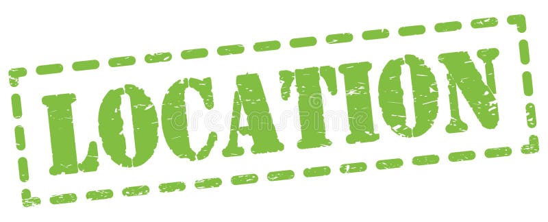 LOCATION Text Written on Green Stamp Sign Stock Illustration ...