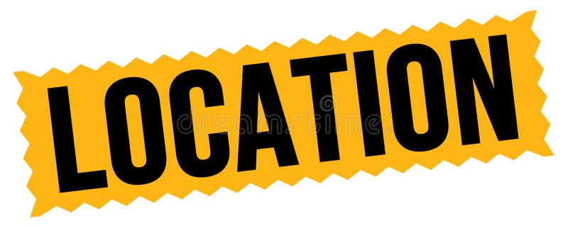 LOCATION Text Written on Orange-black Zig-zag Stamp Stock Illustration ...