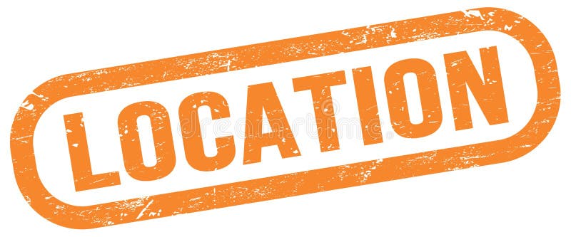 LOCATION, Text Written on Orange Stamp Sign Stock Illustration ...