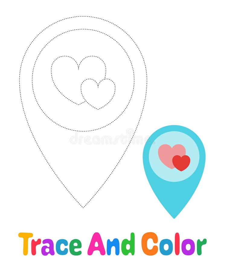 Location Tracing Worksheet for Kids Stock Vector - Illustration of ...