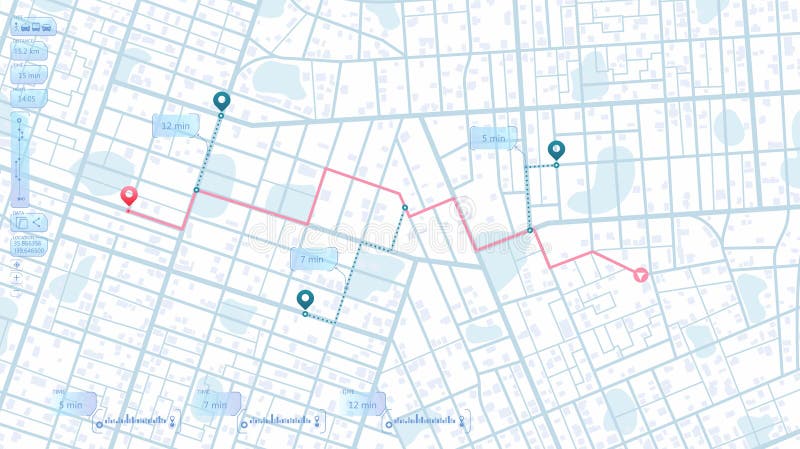 Location Tracker Dashboard with Data of Arrive Time on City Map. Search ...