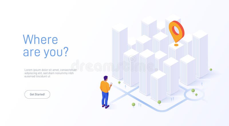 Location Tracking Concept Isometric Vector Illustration. Choosing ...