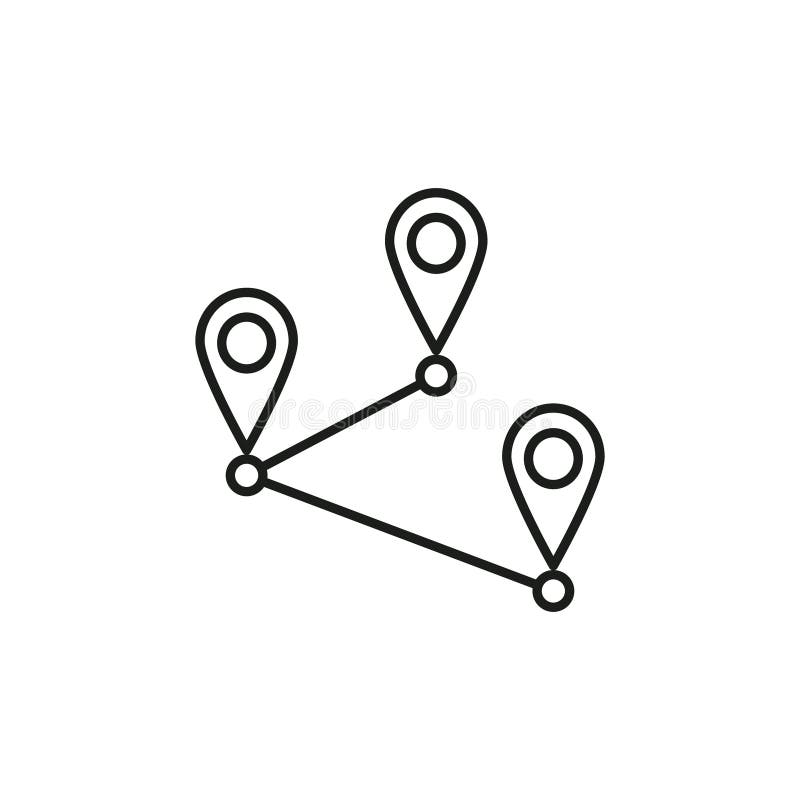 Location Tracking Icon Flat Line Symbol Set Stock Illustration ...