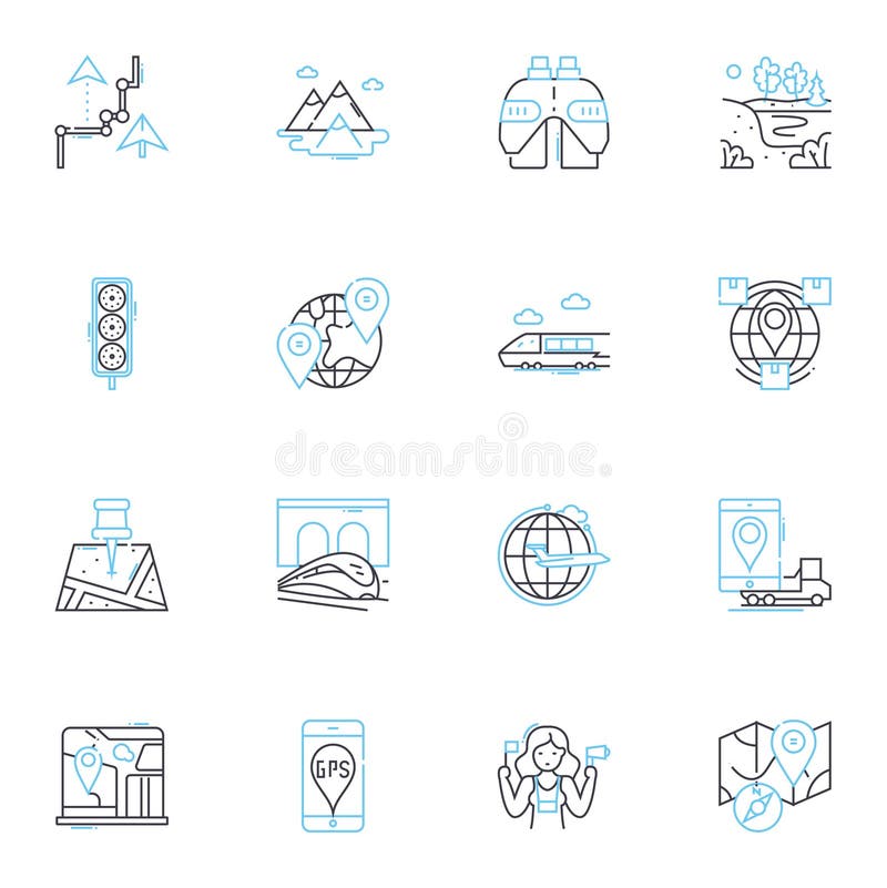 Location Tracking Linear Icons Set. Geolocation, Tracking, GPS ... Location Tracking Linear Icons Set. Geolocation, Tracking, GPS ...