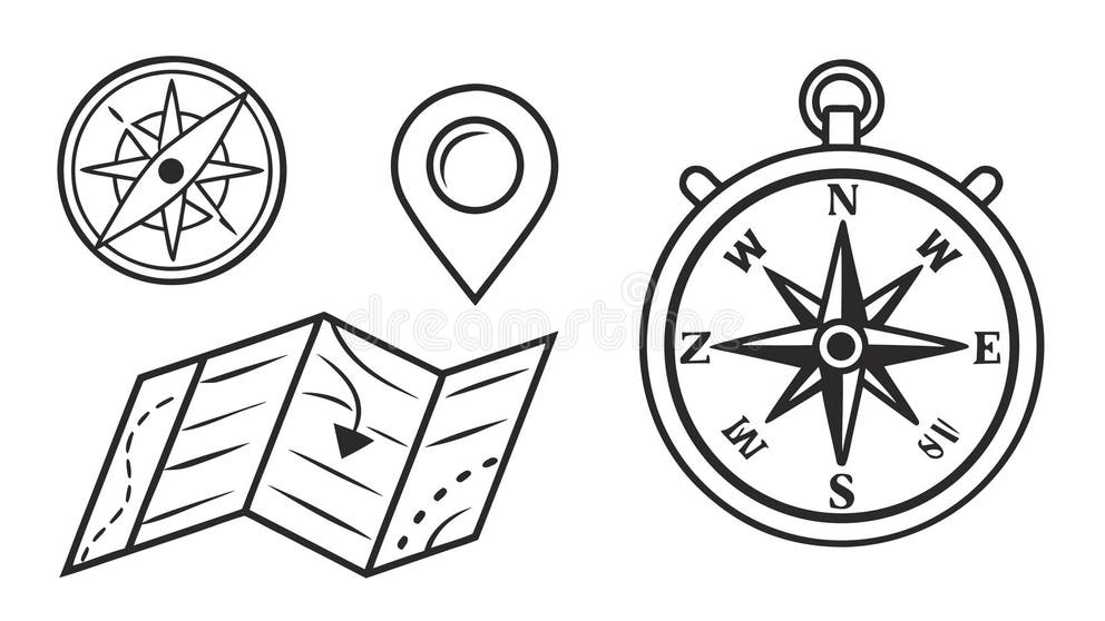 Location Tracking and Map Pointing Vector Icons, Vector Design ...