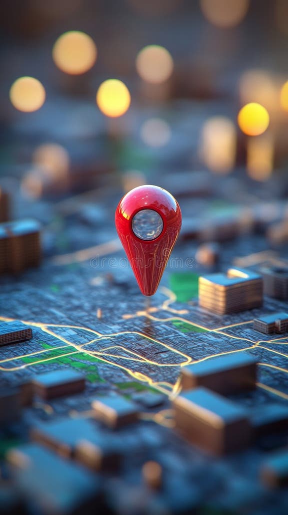 Location Tracking, Navigation Pointer on Digital Miniature City Map ...