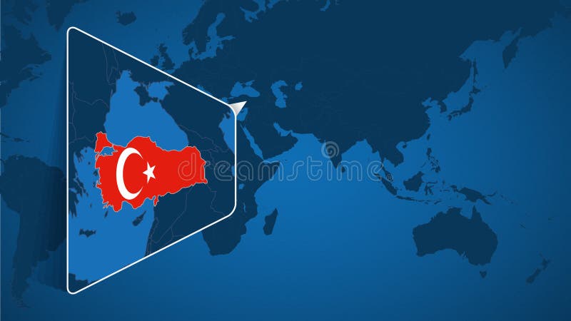 Location of Turkey on the World Map with Enlarged Map of Turkey with ...