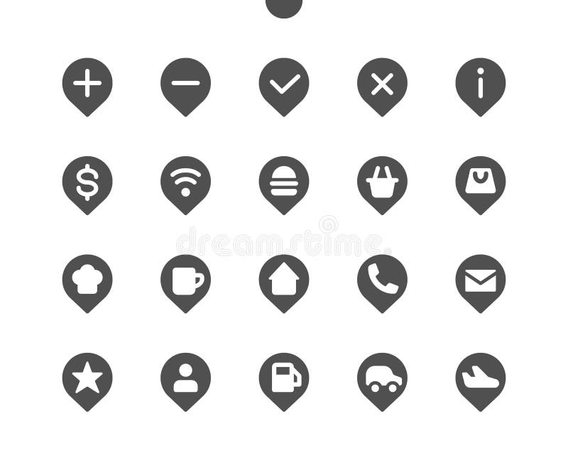 Location Pixel Perfect Well-crafted Vector Thin Line Icons Stock Vector ...