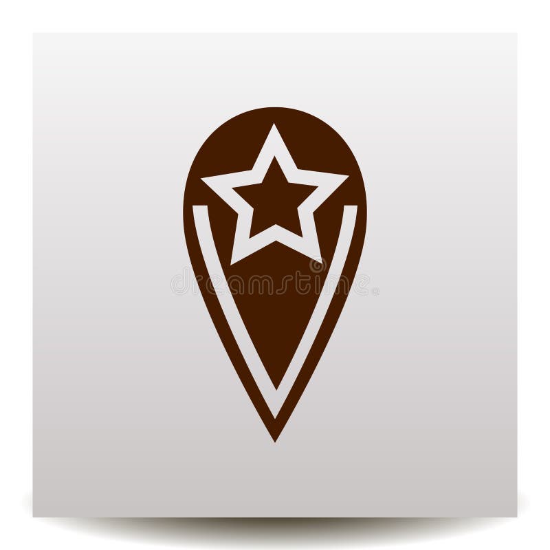 Location Vector with Ribbons and Star Icon Stock Vector - Illustration ...