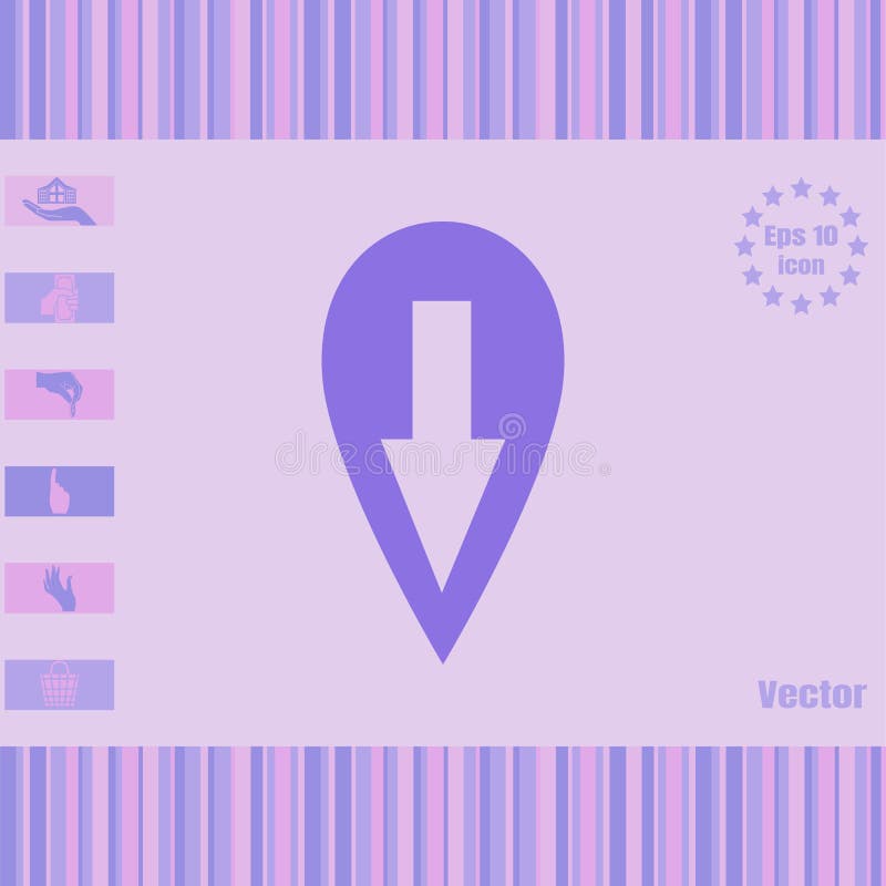 Location Vector Icon with Dashed Arrow. Stock Vector - Illustration of ...