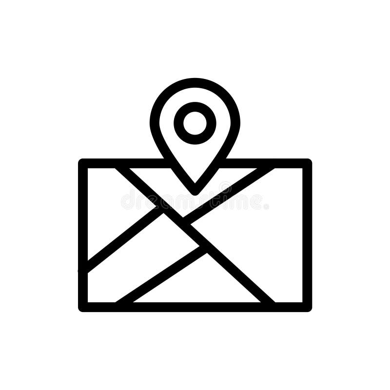 Location Vector Thin Line Icon Stock Vector - Illustration of sign ...