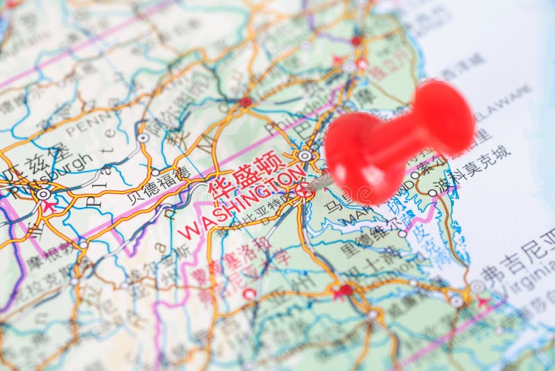 Location of Washington DC on the Map Stock Photo - Image of annotation ...