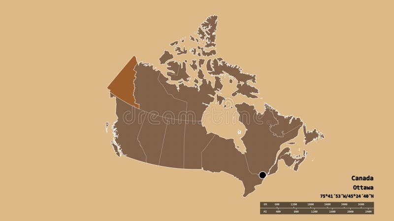 Location of Yukon, Territory of Canada,. Pattern Stock Illustration ...