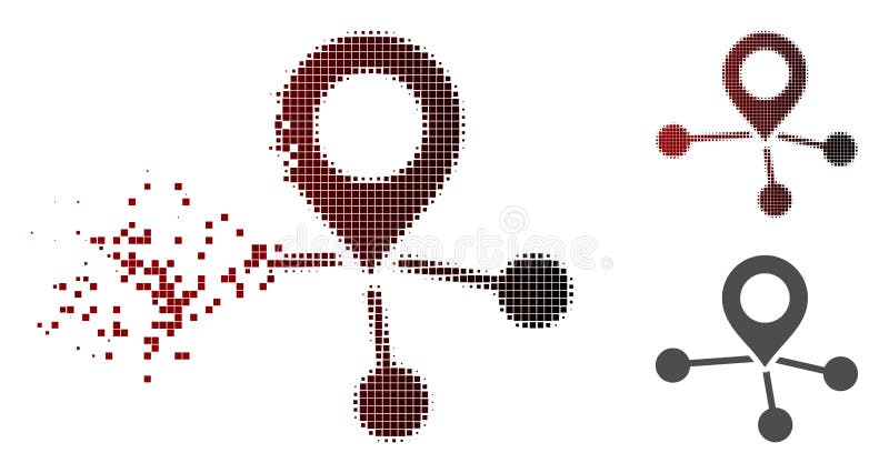 Moving Pixel Halftone Locations Icon Stock Vector - Illustration of ...