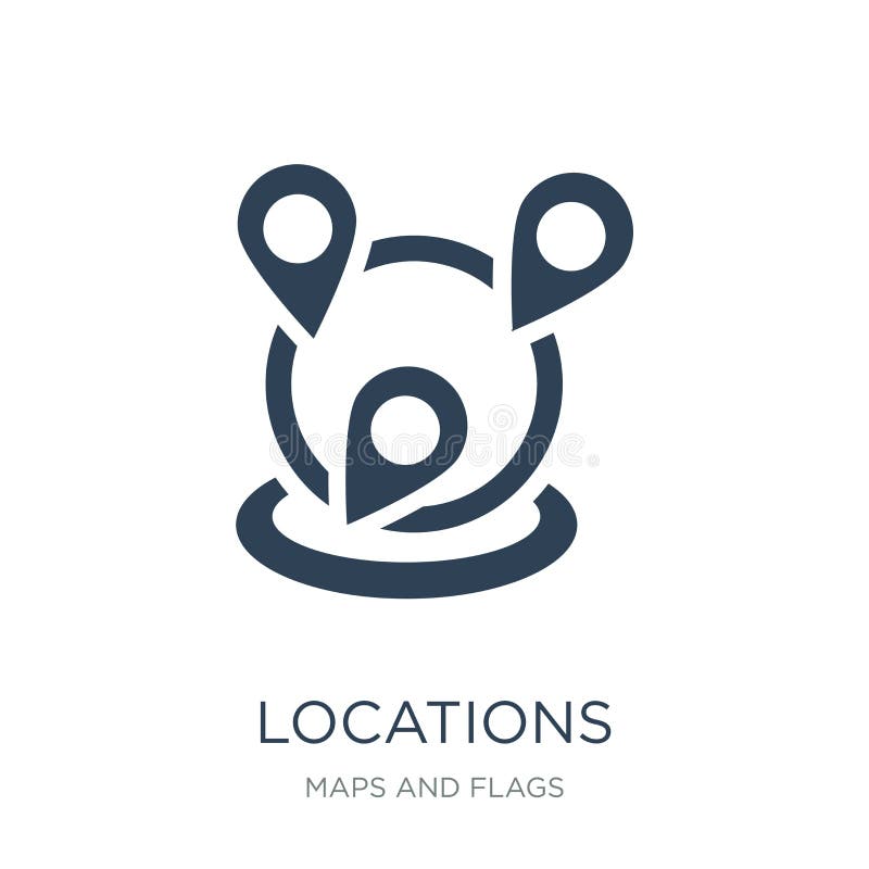 Locations Icon in Trendy Design Style. Locations Icon Isolated on White ...