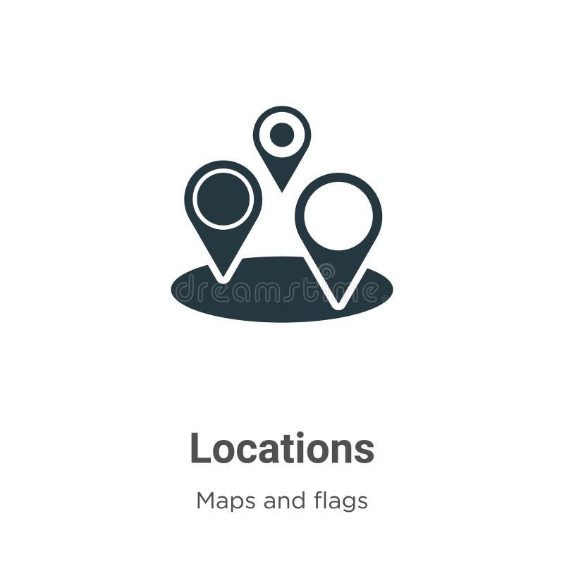 Locations Vector Icon on White Background. Flat Vector Locations Icon ...
