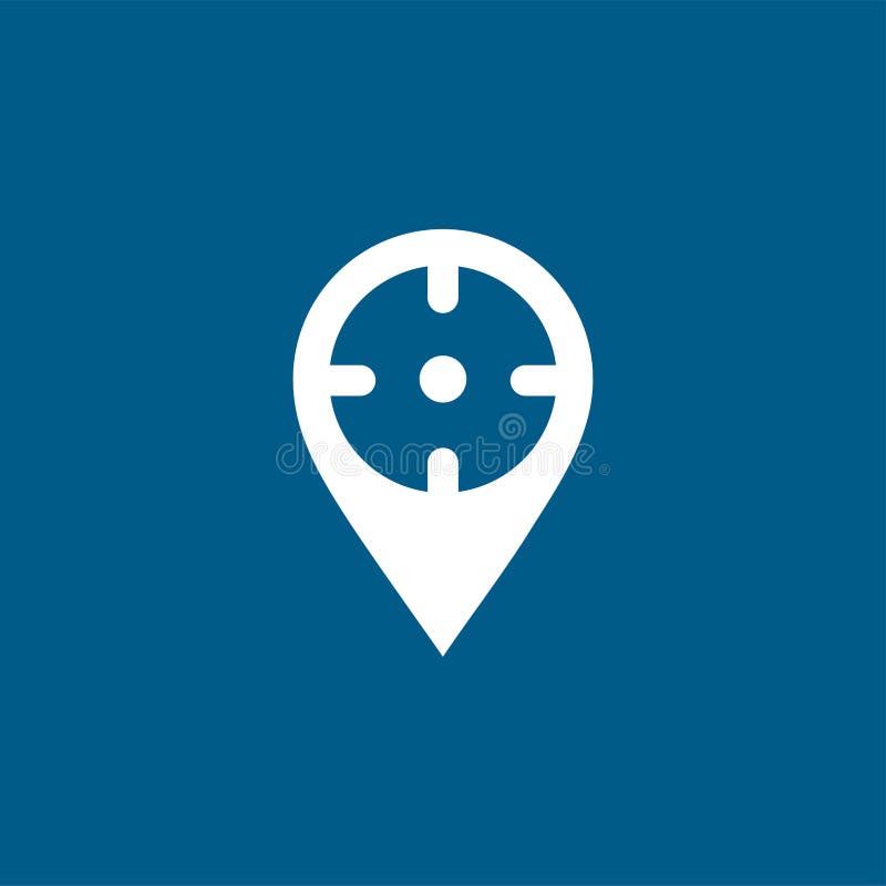 Locator Icon on Blue Background. Blue Flat Style Vector Illustration ...
