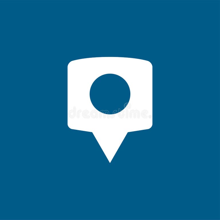 Locator Icon on Blue Background. Blue Flat Style Vector Illustration ...