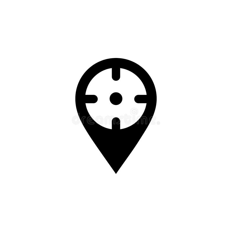 Locator Icon in Flat Style Vector for App, UI, Websites. Black Icon ...