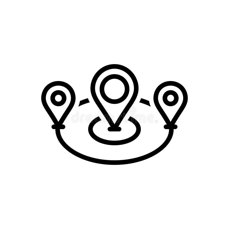 Black Line Icon for Locator, Marker and Gps Stock Vector - Illustration ...
