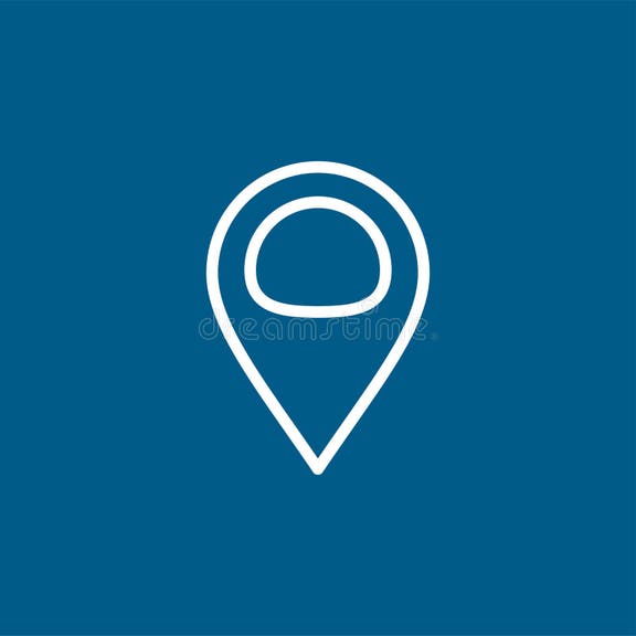 Locator Line Icon on Blue Background. Blue Flat Style Vector ...