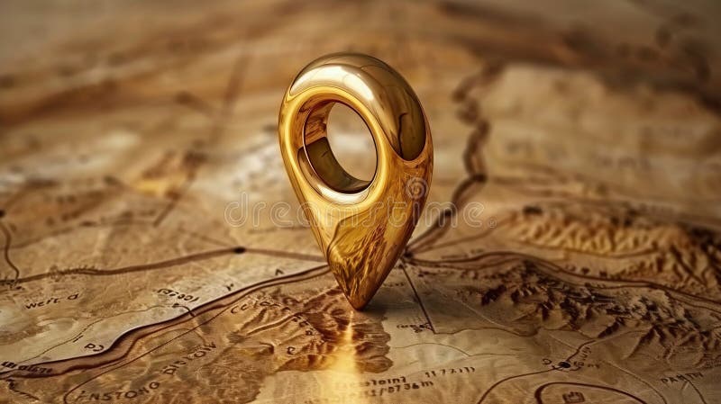 Locator Mark on Map and Location Pin or GPS Navigation Icon Stock Photo ...