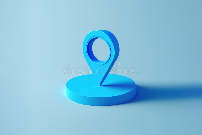 Locator Mark of Map and Location Pin or Navigation Icon Sign on Blue ...