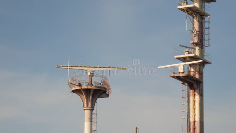 Sea Radar Tower with Rotating Antenna Stock Footage - Video of nautical ...