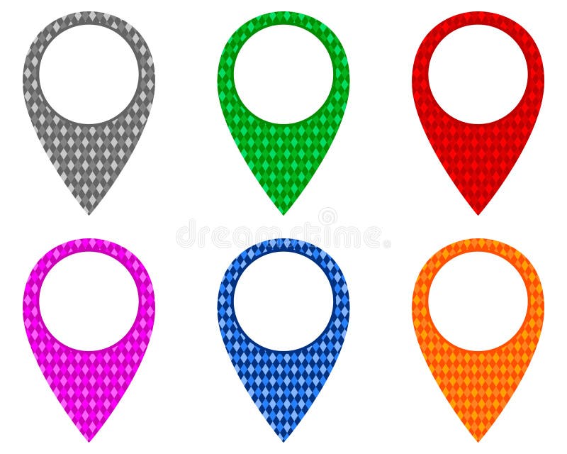 Locator Pins in Various Patterns Stock Vector - Illustration of colors ...