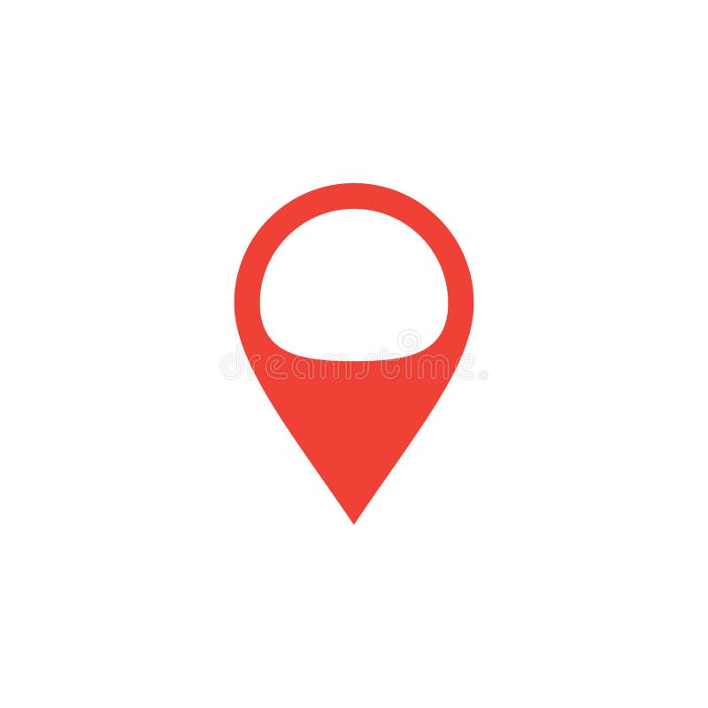 Locator Red Icon on White Background. Red Flat Style Vector ...