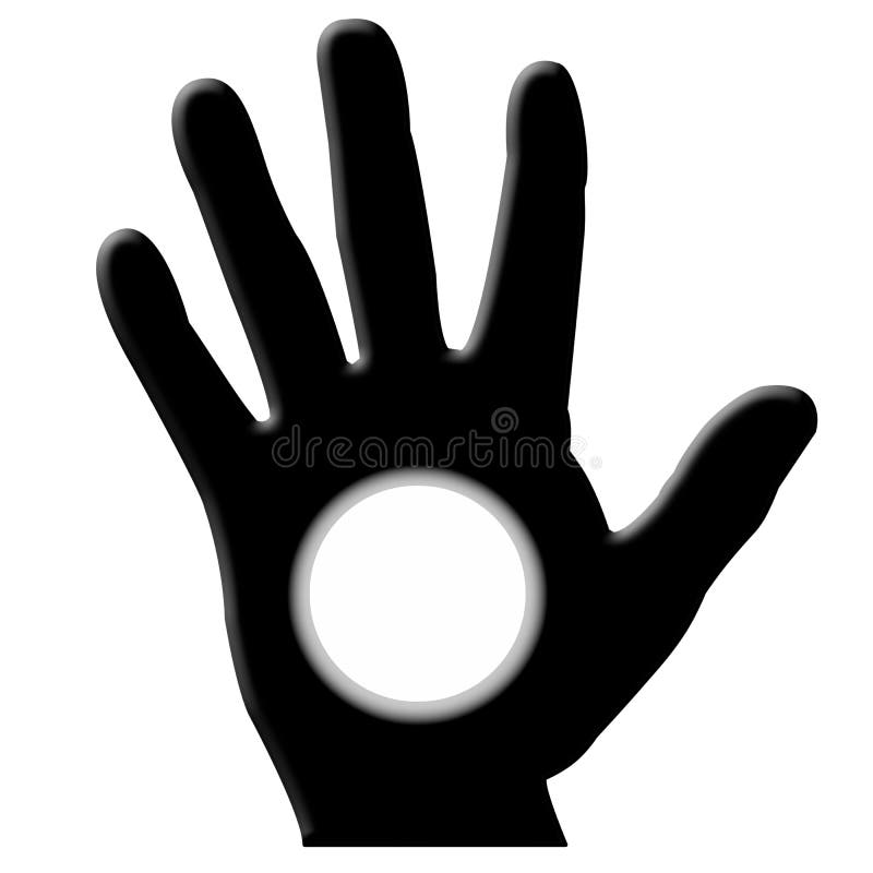 Loch in der Hand stock abbildung. Illustration von teamwork - 8080273