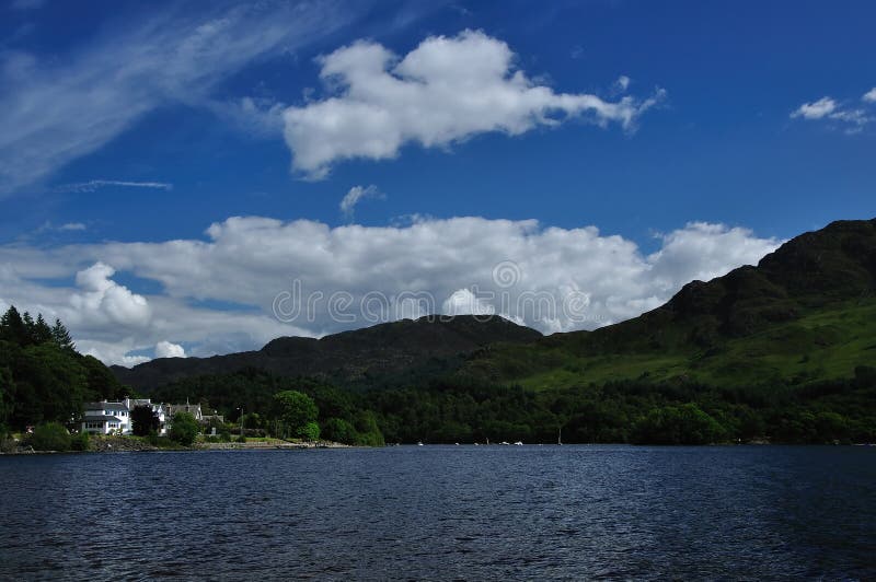 Loch Earn with Coast View on St. Fillans Stock Photo - Image of green ...