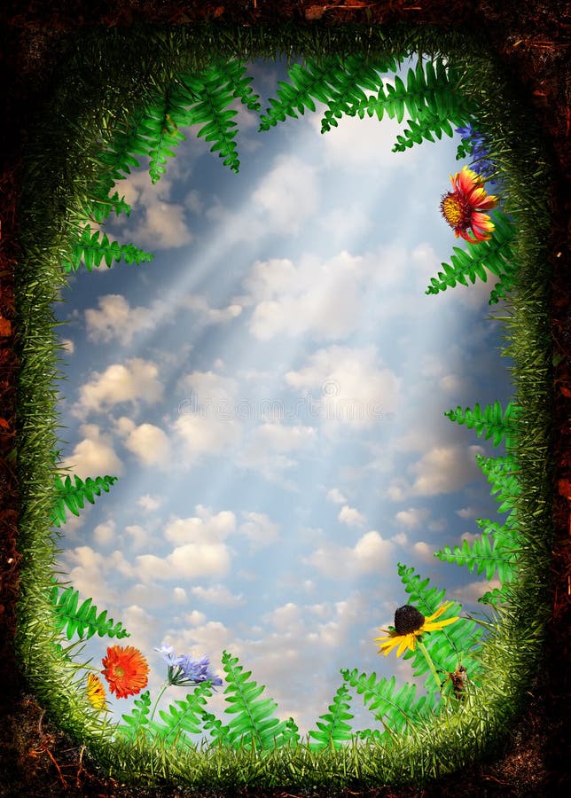 Loch im Boden stock abbildung. Illustration von blumen - 22843566