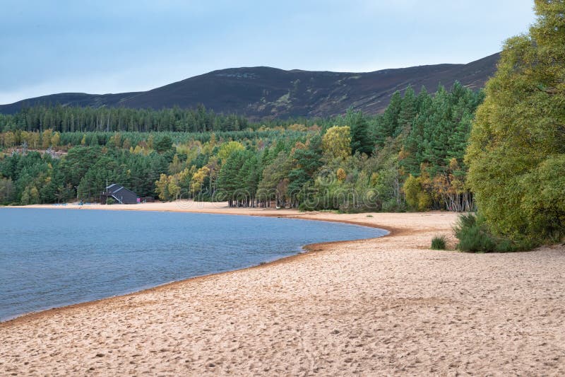 Loch Morlich Beach stock image. Image of kingdom, adventure - 234367227