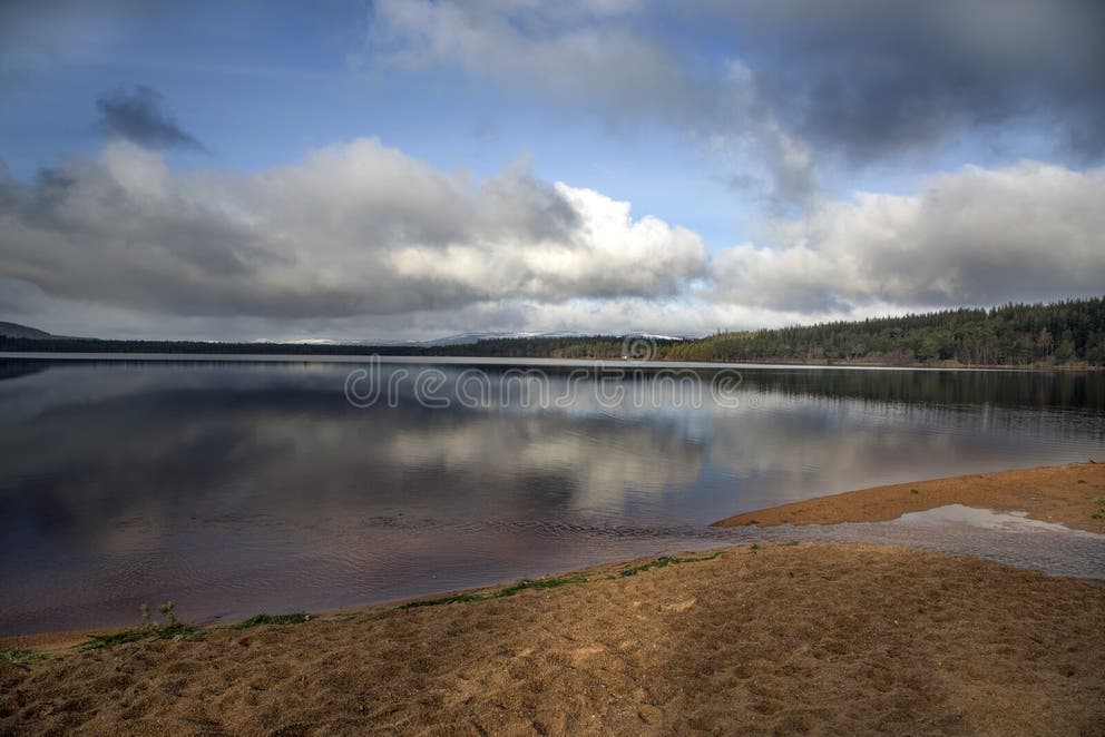 Loch Morlich beach stock photo. Image of tourist, grampian - 53590938
