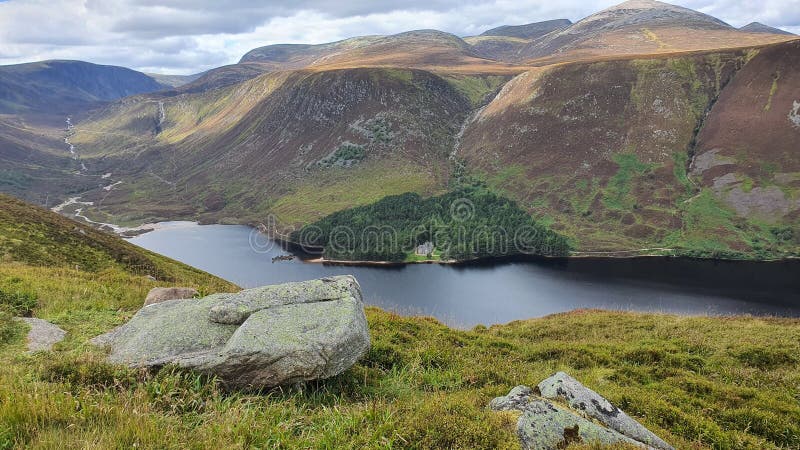 Loch Muick in Braemar, Scotland Stock Photo - Image of hiking ...