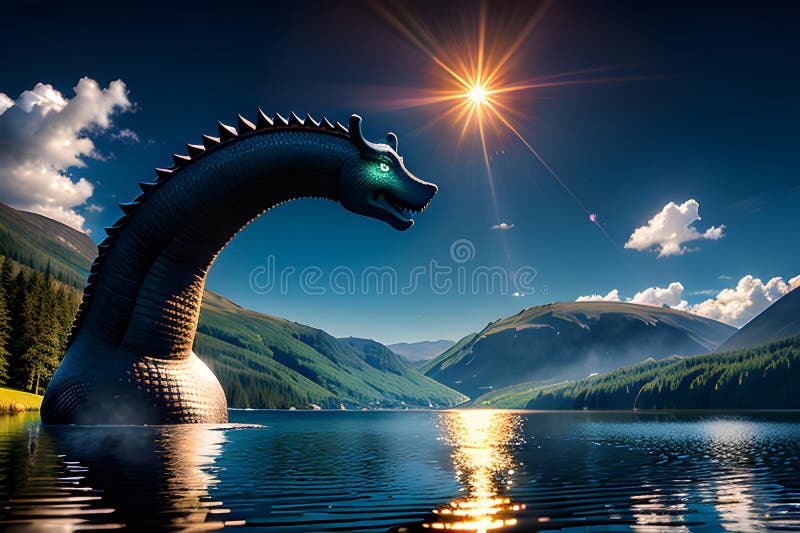 Loch Ness Monster Illustration Stock Illustration - Illustration of ...