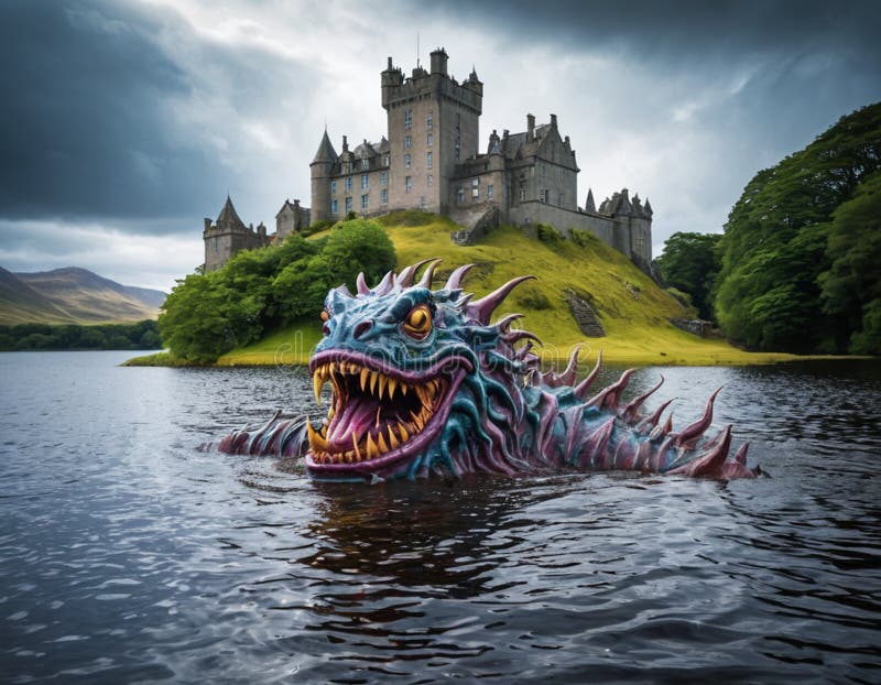 Loch Ness Monster Scotland stock illustration. Illustration of vacation ...