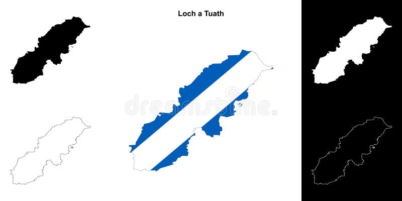 Loch a Tuath outline map stock vector. Illustration of outline - 379274188