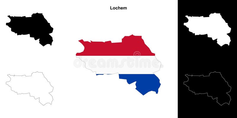 Lochem outline map stock vector. Illustration of border - 385791854
