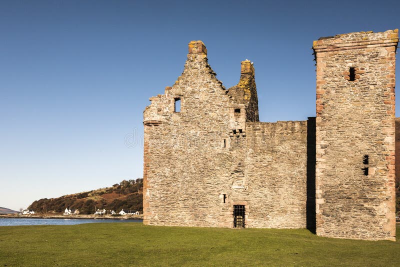 Lochranza Castle on the Isle of Arran in Scotland. Stock Image - Image ...