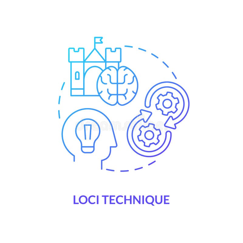 Loci Memory Technique Blue Gradient Concept Icon Stock Vector ...