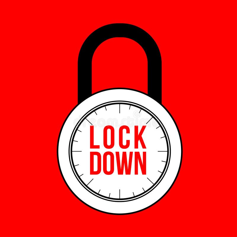 Key Lock Isolated in Red Background Stock Illustration - Illustration ...