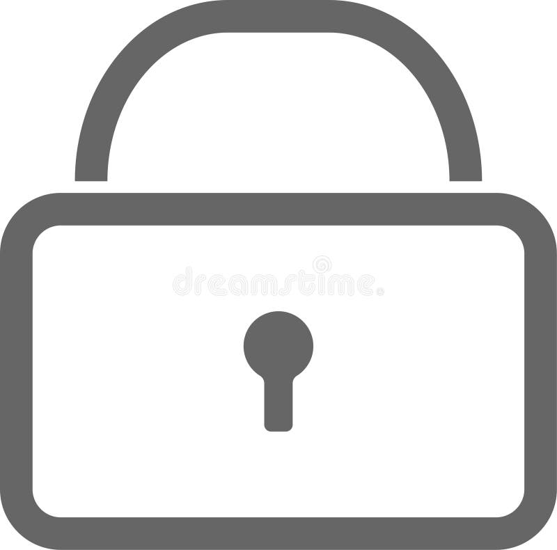 Grey Lock Icon stock illustration. Illustration of access - 183172743