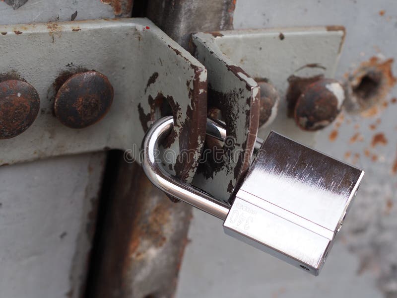 Lock stock photo. Image of closed, grey, secure, rusty - 37700202