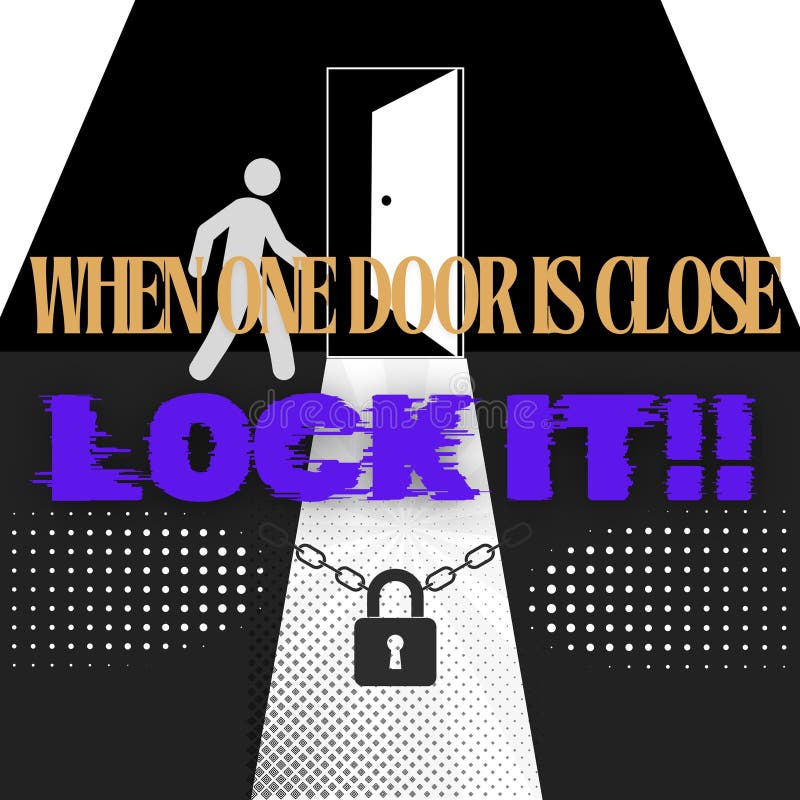 Silly Affirmation when One Door is Close Lock it Poster Stock ...