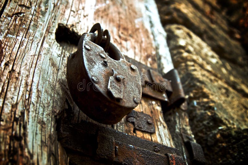 Antique door lock stock image. Image of rotten, rust - 16763013