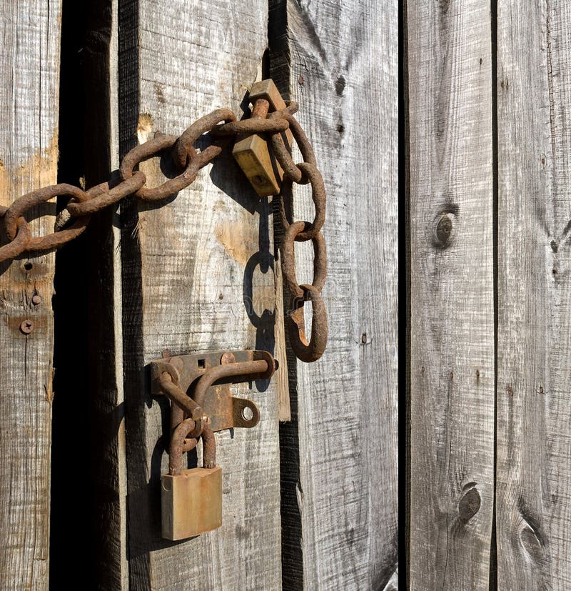 Chain and Lock Locked Close Secure Gate Privacy Stock Image - Image of ...