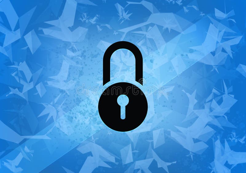 Lock Aesthetic Abstract Icon on Blue Background Stock Illustration ...